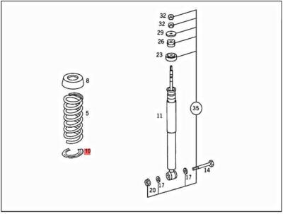 Genuine MERCEDES BBDC A208 A209 C208 C209 Spring shim 2033240084 | eBay