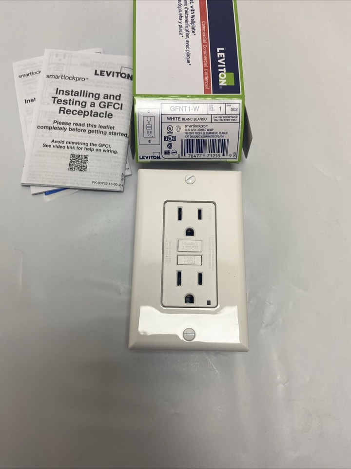 Leviton 15 Amp, Self Test, GFCI Outlet with LED Indicator Light, White ...