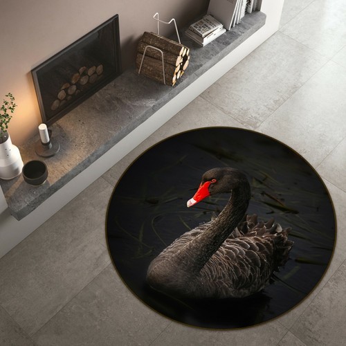 3D Beautiful Black Swan O1520 Animal Non Slip Rug Mat Elegant Photo ...