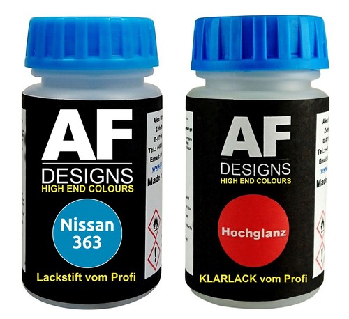 Lackstift für Nissan 363 Blue + Klarlack je 50ml Autolack Basislack SET ...
