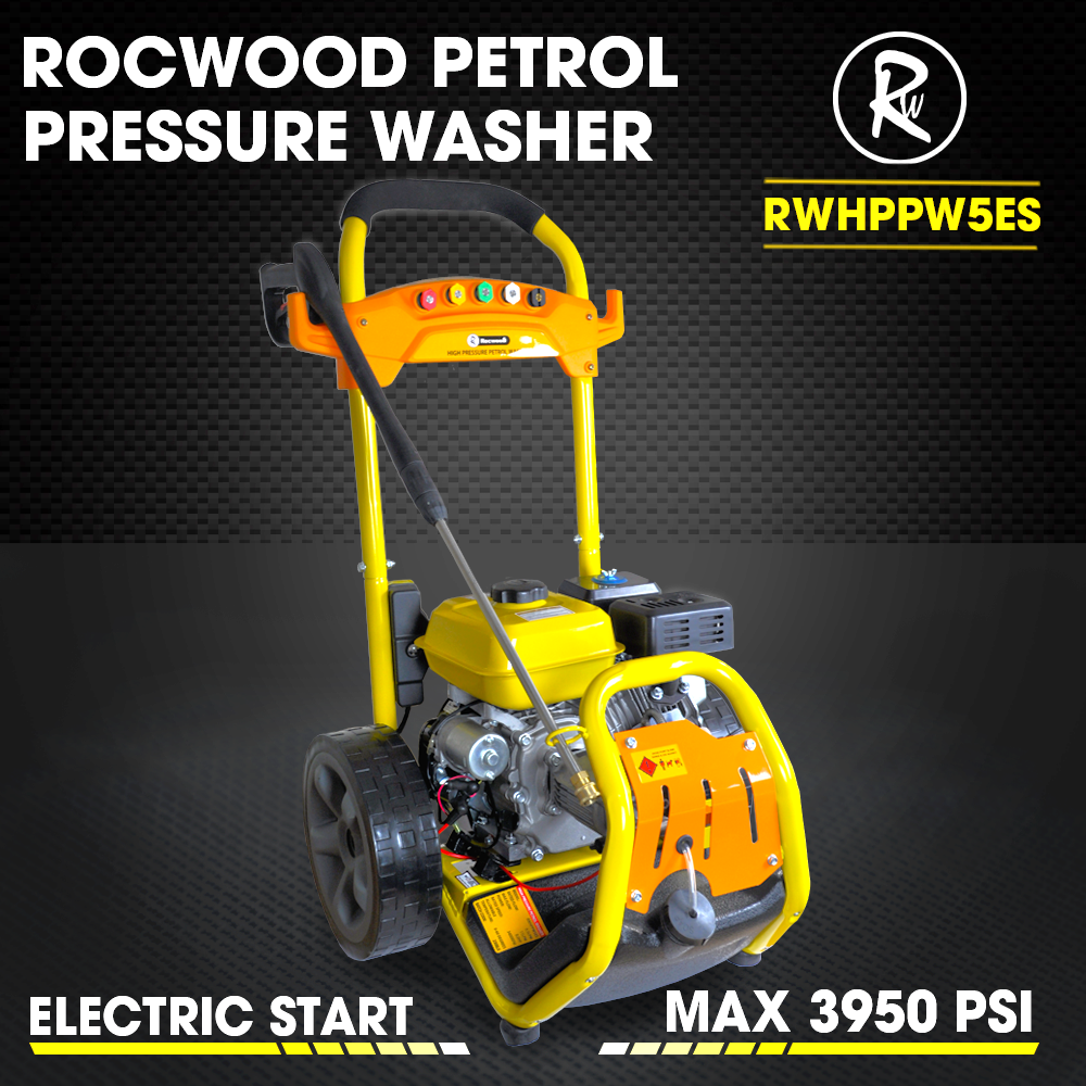 RocwooD Electric Start Petrol Pressure Power Jet Washer 3950PSI 8HP 12M ...