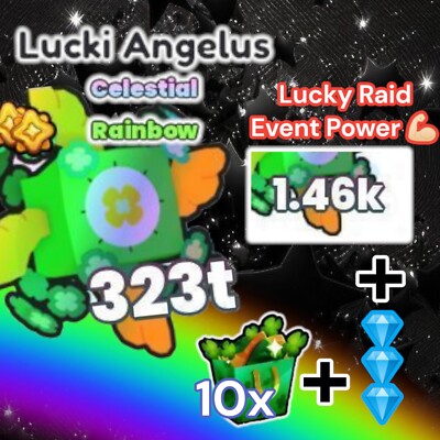 Rainbow Lucki Angelus + 10x Lucki Gifts + 5 Million Diamonds. OP. PS99 ...