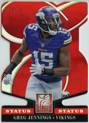 2014 Elite Status Red Die-Cut Greg Jennings #04/25 *MINNESOTA VIKINGS ...