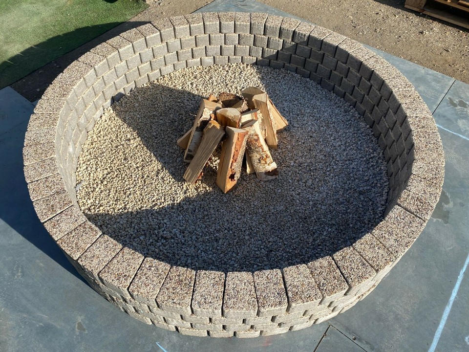 140 cm brick cream fire pit concrete stone smokeless fireplace bbq ...