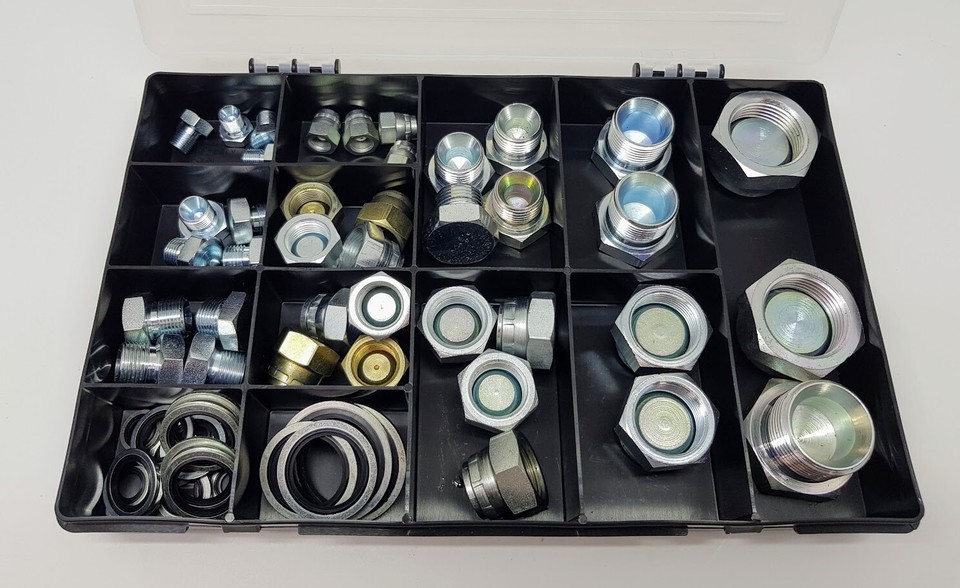 40 Pce BSP MALE CONED PLUGS & FEMALE SWIVEL BLANKING CAPS HYDRAULIC ...