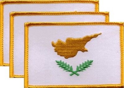 3 CYPRUS FLAG EMBROIDERED PATCHES - IRON-ON - NEW 2.5 x 3.5" FREE SHIPPING | eBay