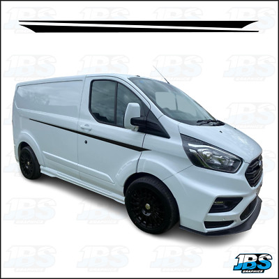 2 x Stripes to Fit Transit Custom (SWB) Sport Sides Decals Graphics ...