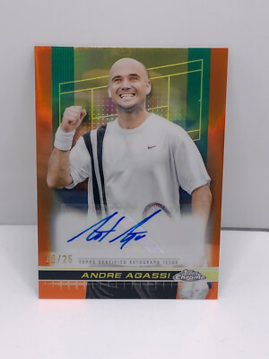Andre Agassi 2024 Topps Chrome Tennis Image Variation Auto Orange ...