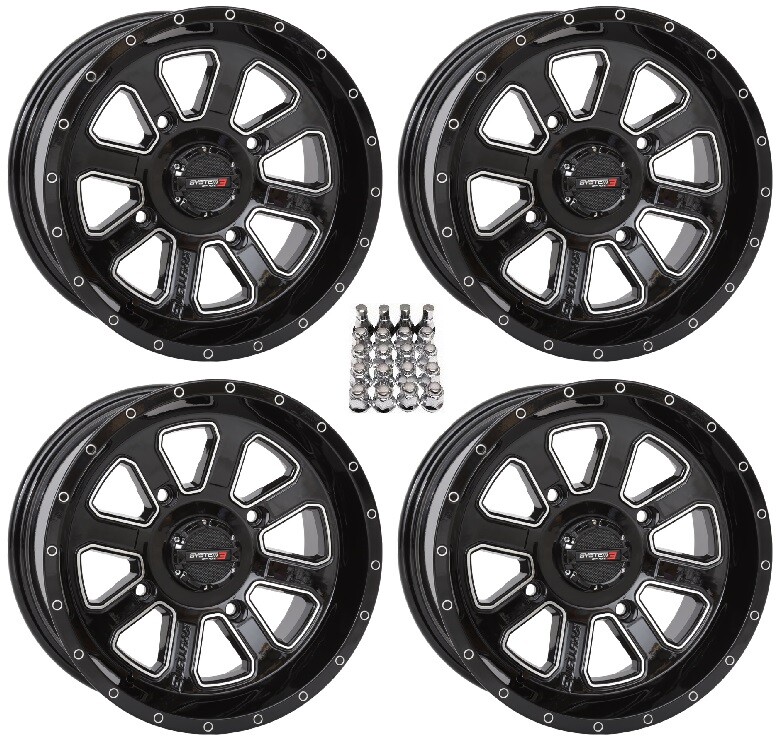 System 3 ST-4 Black UTV Wheels 14" Can-Am Defender (4) | eBay