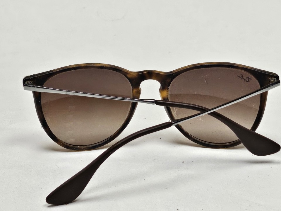 Ray Ban Erika Brown Silver Cat Sunglasses Made in Italy RB 4171 Made in ...