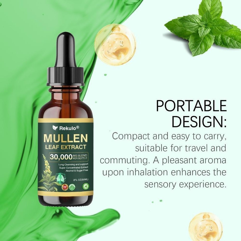 Mullein Leaf Extract Drops For Lungs Health - 30ml Lung Cleansing ...