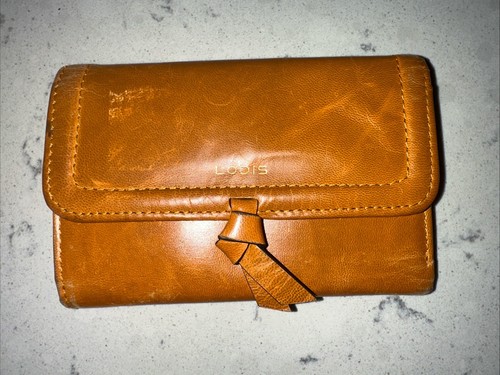 LODIS “Elia" Trifold Wallet Classic Leather Tan/Camel Credit Card ...