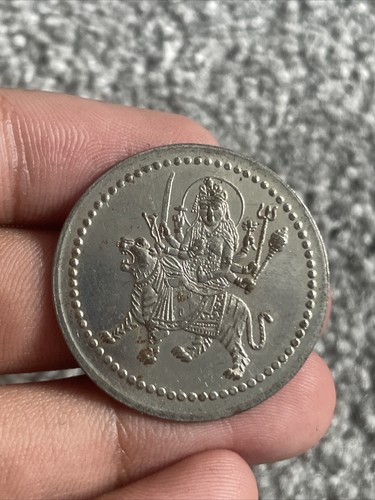 Silver Plated Shiri Lakshmi Ganesh Ji Hindu Luck Pot Old Temple Token ...