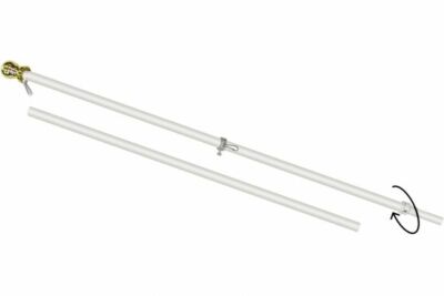6ft Spinning Stabilizer Flag Pole (White) | eBay