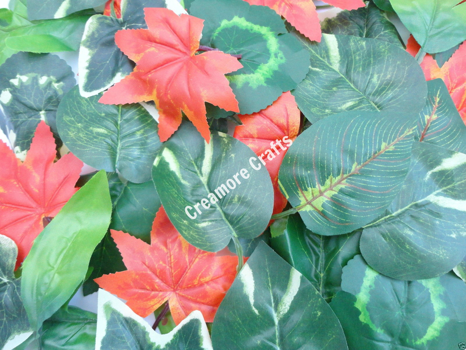 100 ARTIFICIAL LEAVES FAKE GREENERY PLANT LEAF FOLIAGE FLORAL WEDDING ...