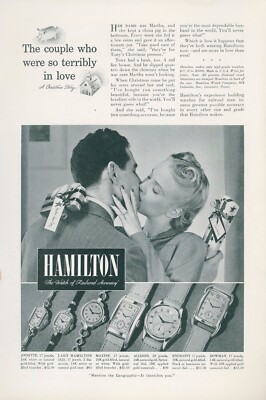 1939 Hamilton Vintage Wrist Watch Ads x4 Men Women Couple Love | eBay