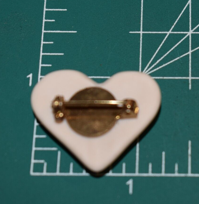 Heart Pin with Red Roses | eBay