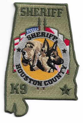 *NEW" Houston Co. Sheriff K-9 Green, AL (3" X 5") shoulder police patch ...