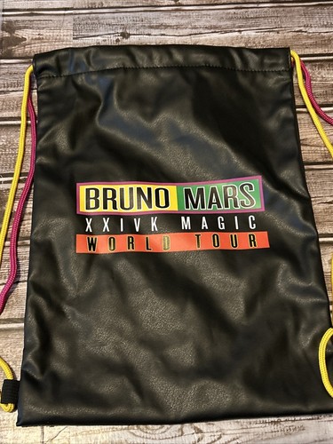 Bruno Mars XXIVK 24K Magic World Tour BAG cinch backpack black ...