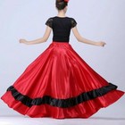Ladies Satin Dance Skirt Spanish Flamenco Modern Ruffle Ballroom ...