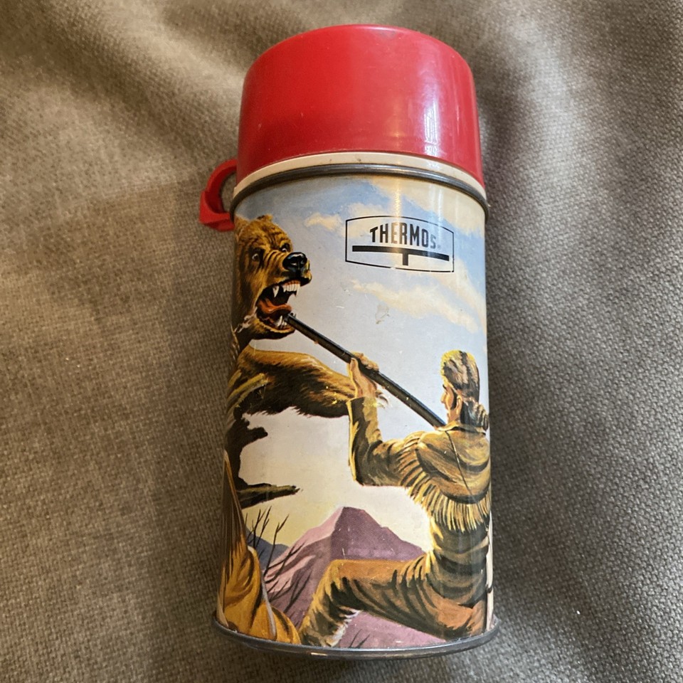 Fess Parker Lunchbox Daniel Boone Show With Thermos Vintage 1965 Lunch ...