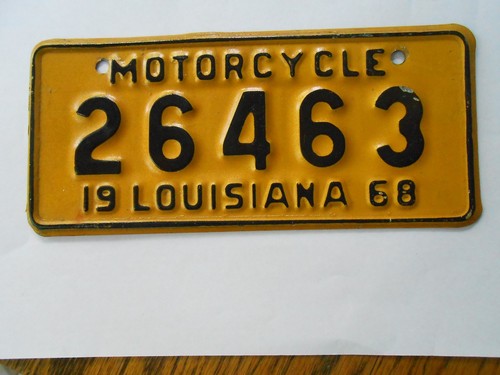 1968 Louisiana Motorcycle License Plate | eBay