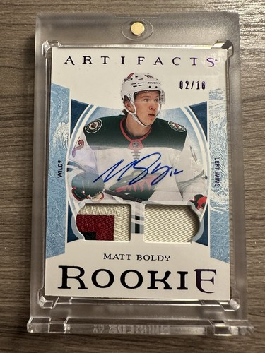 2022-23 Artifacts Dual Patch AUTO Matt Boldy /10 #176 RPA RC | eBay