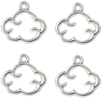 Cloud Charms Open Filigree Weather Jewelry Supplies Antiqued Silver ...