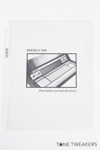 Buchla 700 Description Specifications Brochure Synthesizer VINTAGE ...