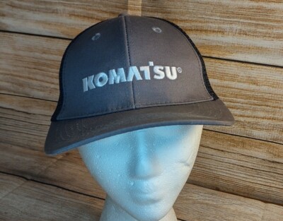 Komatsu Hat Snapback Trucker Mesh Cap Embroidered Logo Adjustable Gray ...