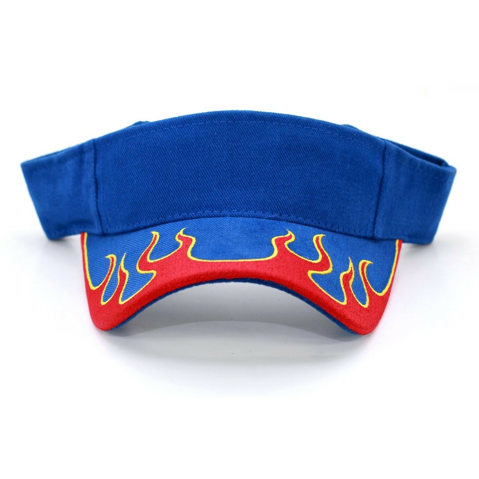 Royal Blue Fire Flame Summer Sun Visor for Outdoor Beach Hiking ...