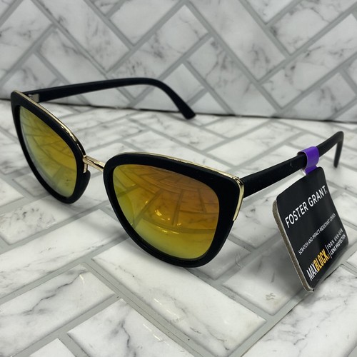 NWT Foster Grant MaxBlock Sunglasses SIA MIR Black & Gold Butterfly Orange Mir 193033019276| eBay