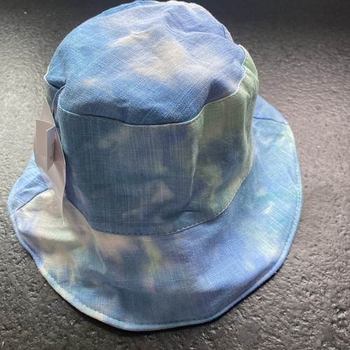 New Lulla Collection Bindya Bucket Hat Womens Tie Dye Print Blue Green ...