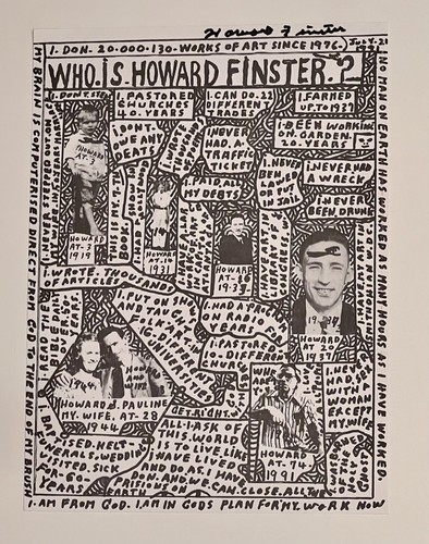 Who Is Howard Finster Folk Art Print 1991 Artist Signed In Black ...