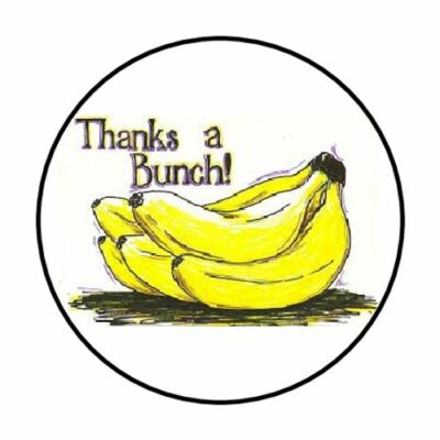 48 THANKS A BUNCH BANANAS ENVELOPE SEALS LABELS STICKERS 1.2" ROUND | eBay