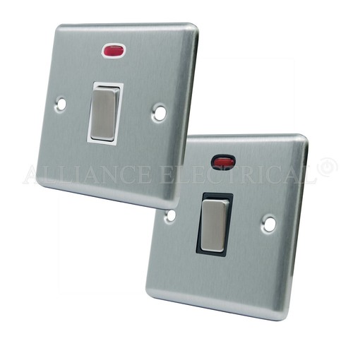 Satin Chrome Classical 20A DP Switch - 20 Amp Double Pole Switch w ...