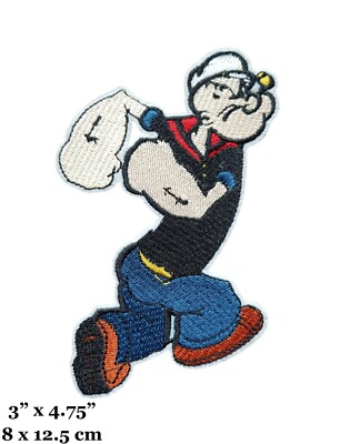 Popeye Cartoon Character Figure Walking Embroidered Iron On Patch | eBay