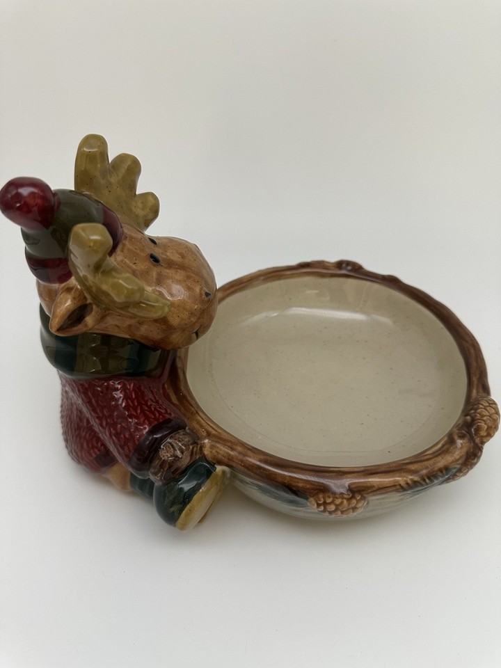 St. Nicholas Square Heartland Candy Dish Bowl Christmas Holiday Moose ...
