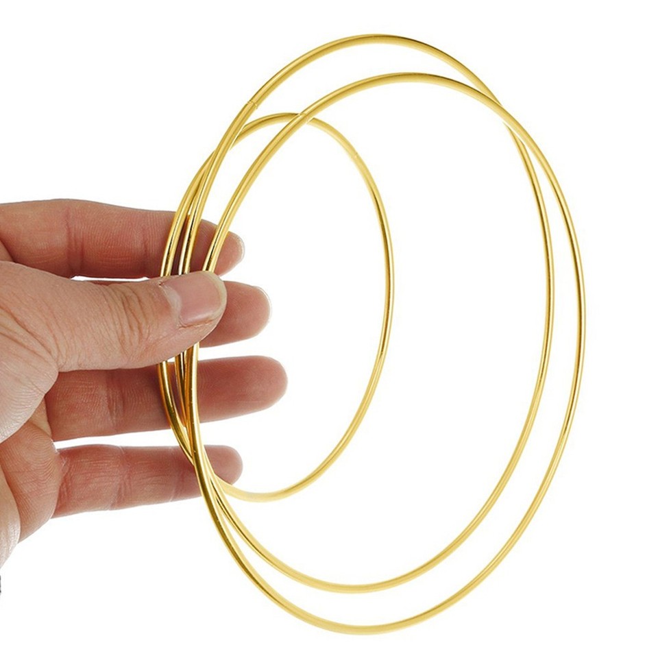 4pcs Metal Catcher Rings Hoops Moon Circle Macrame Rings Craft Supplies ...