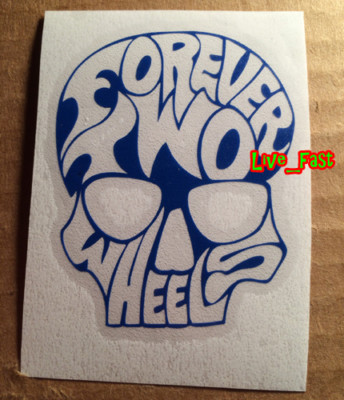 FOREVER TWO WHEELS DECAL STICKER VINYL outlaw biker ftw motorcycle tank ...