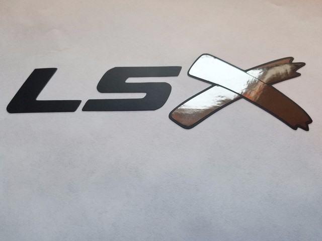 LSX Sticker decal vinyl ls x for chevy GM Flat Black with Black chrome ...