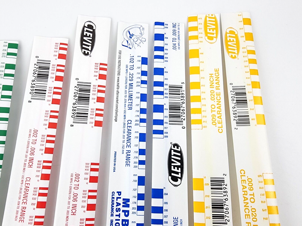 8pcs Plastigage Blue Red Green Yellow Main Rod Bearing Clearance Gauge ...