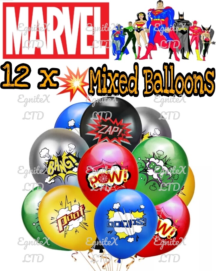Marvel Avengers Balloons Birthday Banner Super Hero Comics Party ...