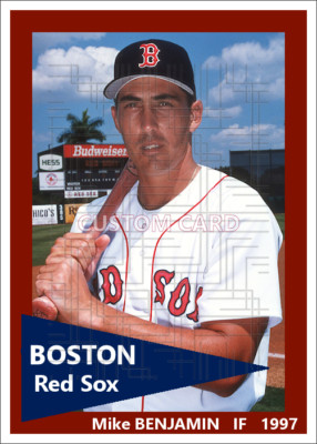 Mike Benjamin - 1997 Boston Red Sox - 2.5 x 3.5 custom card (blank back ...
