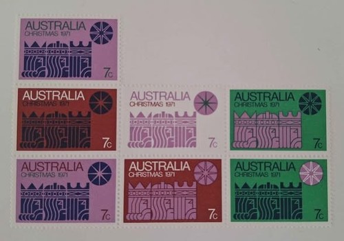 1971 Xmas Block of 7 in Perfect MUH Condition - Cream Paper | eBay ...