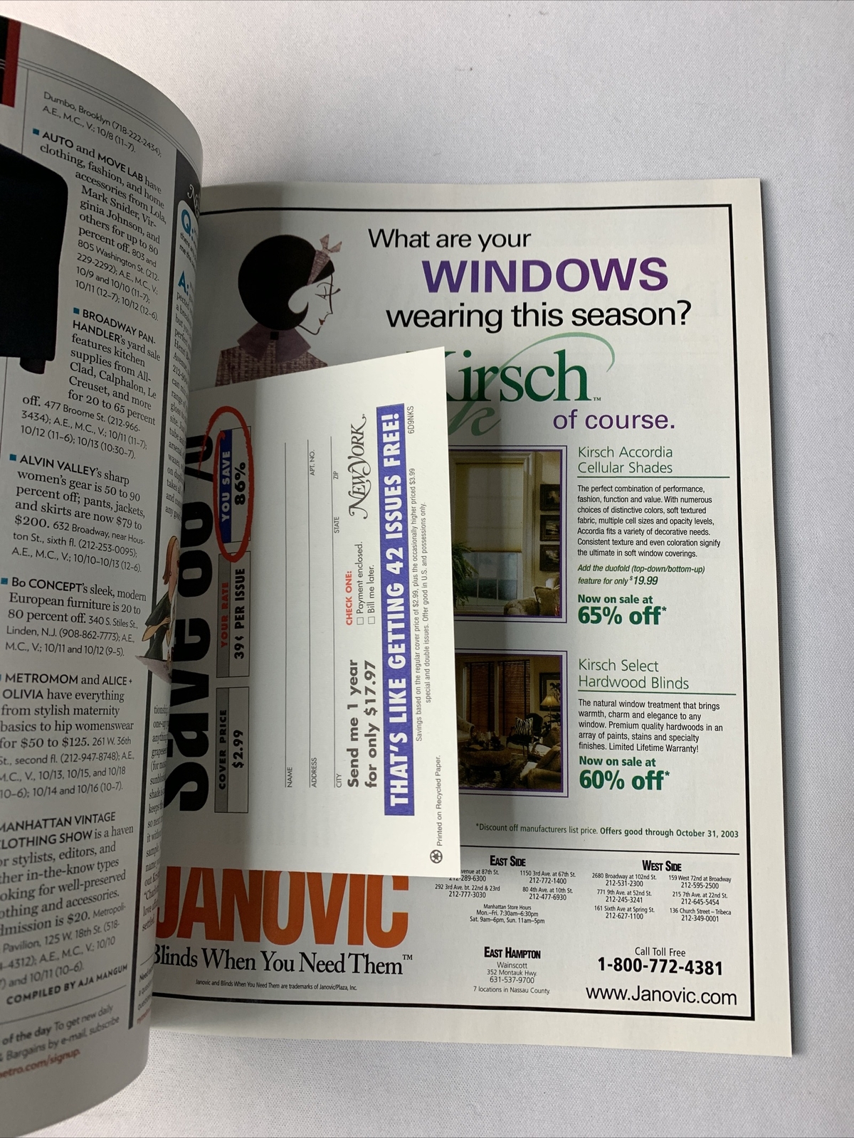 New York Magazine October 2003 House Your! Todd Oldham Hilary Swank | eBay