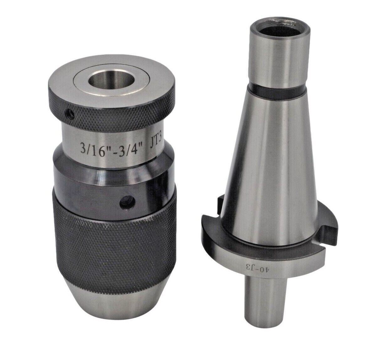 3/16" - 3/4" JT3 Keyless Drill Chuck NT40 Drawbar Arbor B Series | eBay