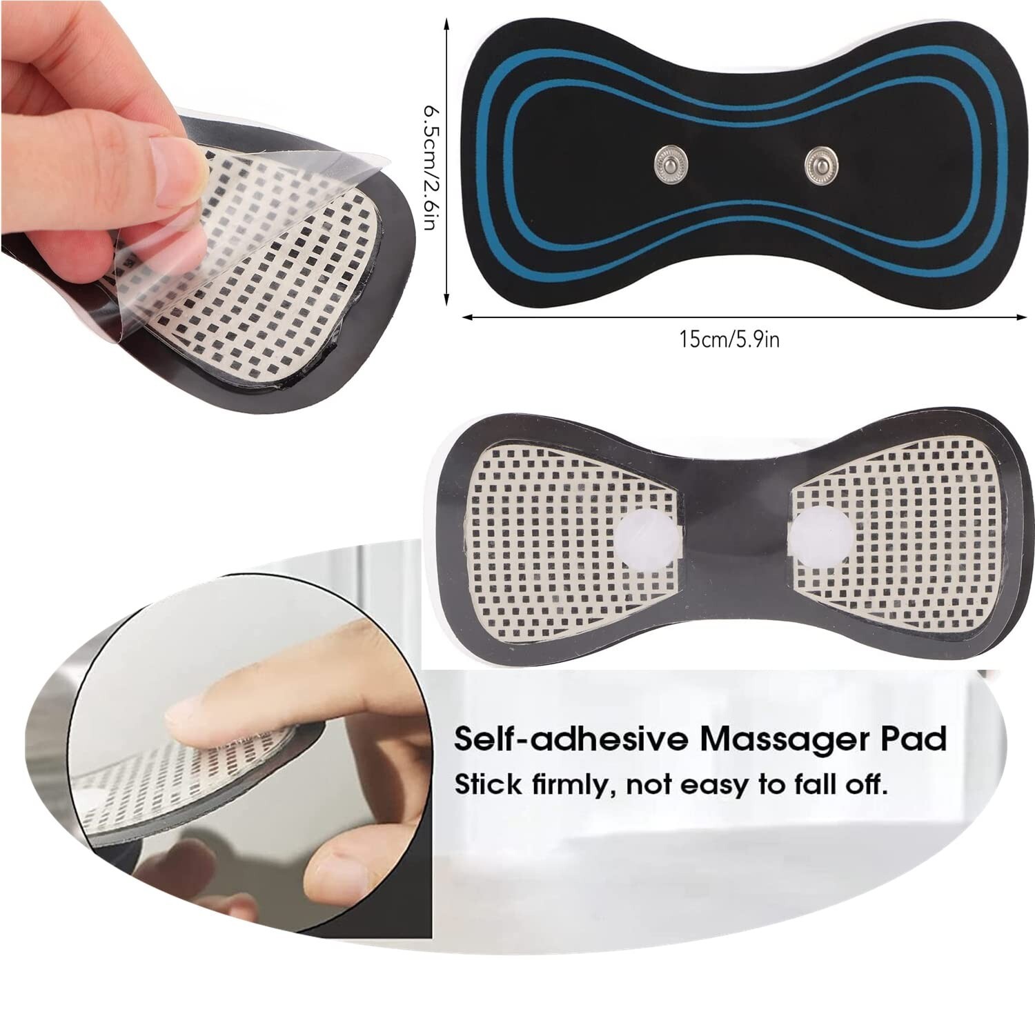 Portable Mini Electric Neck Back Massager EMS Cervical Massage Patch ...