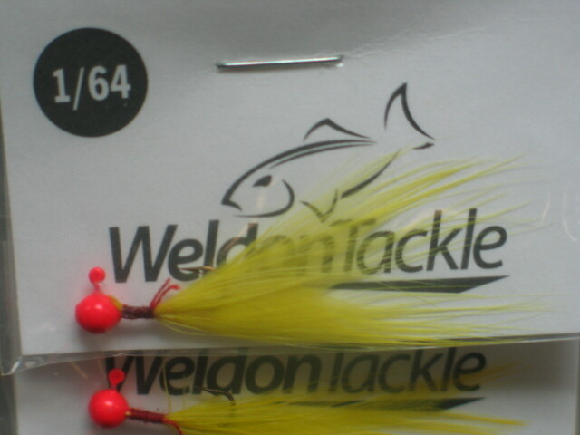 Lot Of 12 Weldon Mini Foo Jigs 1/64oz RED HEAD / YELLOW Steelhead/Trout ...