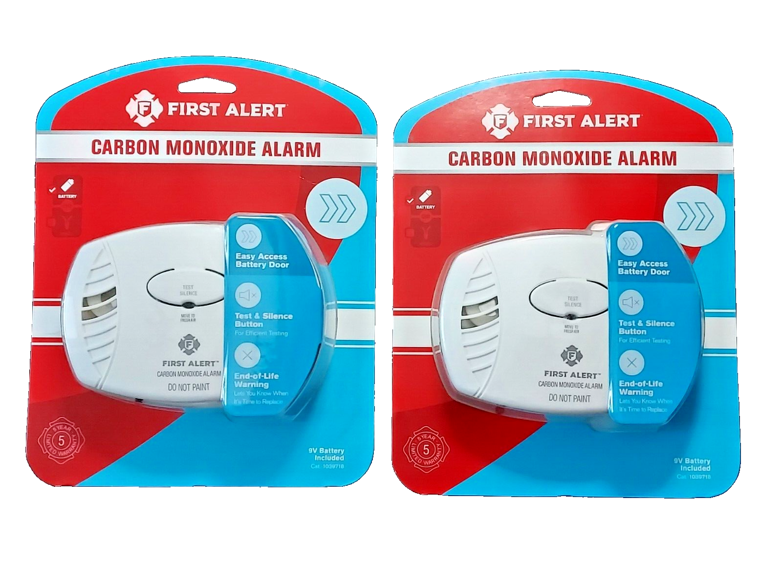 2 First Alert 1039718 CO400 Basic Battery Operated Carbon Monoxide ...